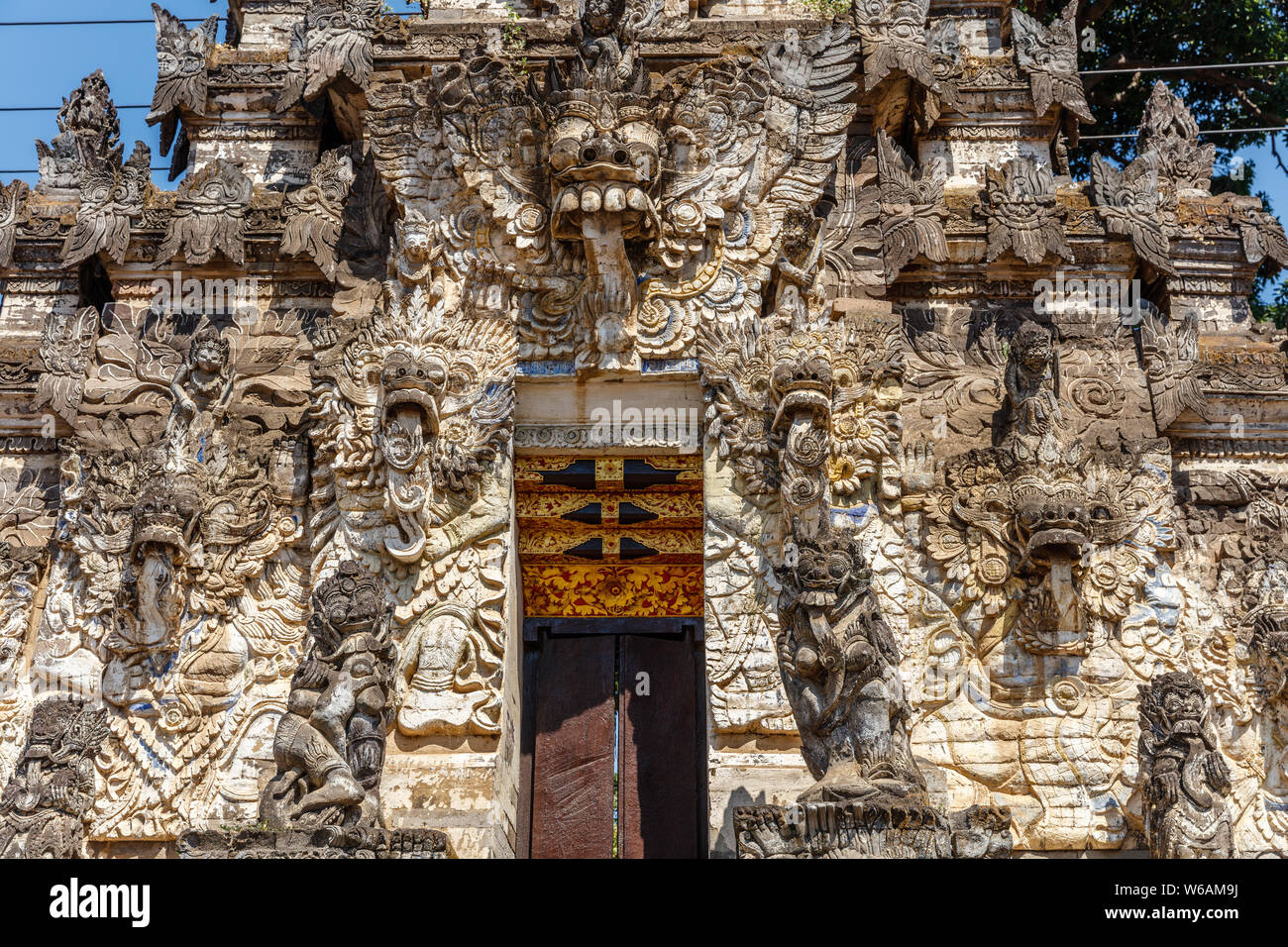 Entrance gate Paduraksa at Pura Dalem Segara Madhu or Pura Dalem ...