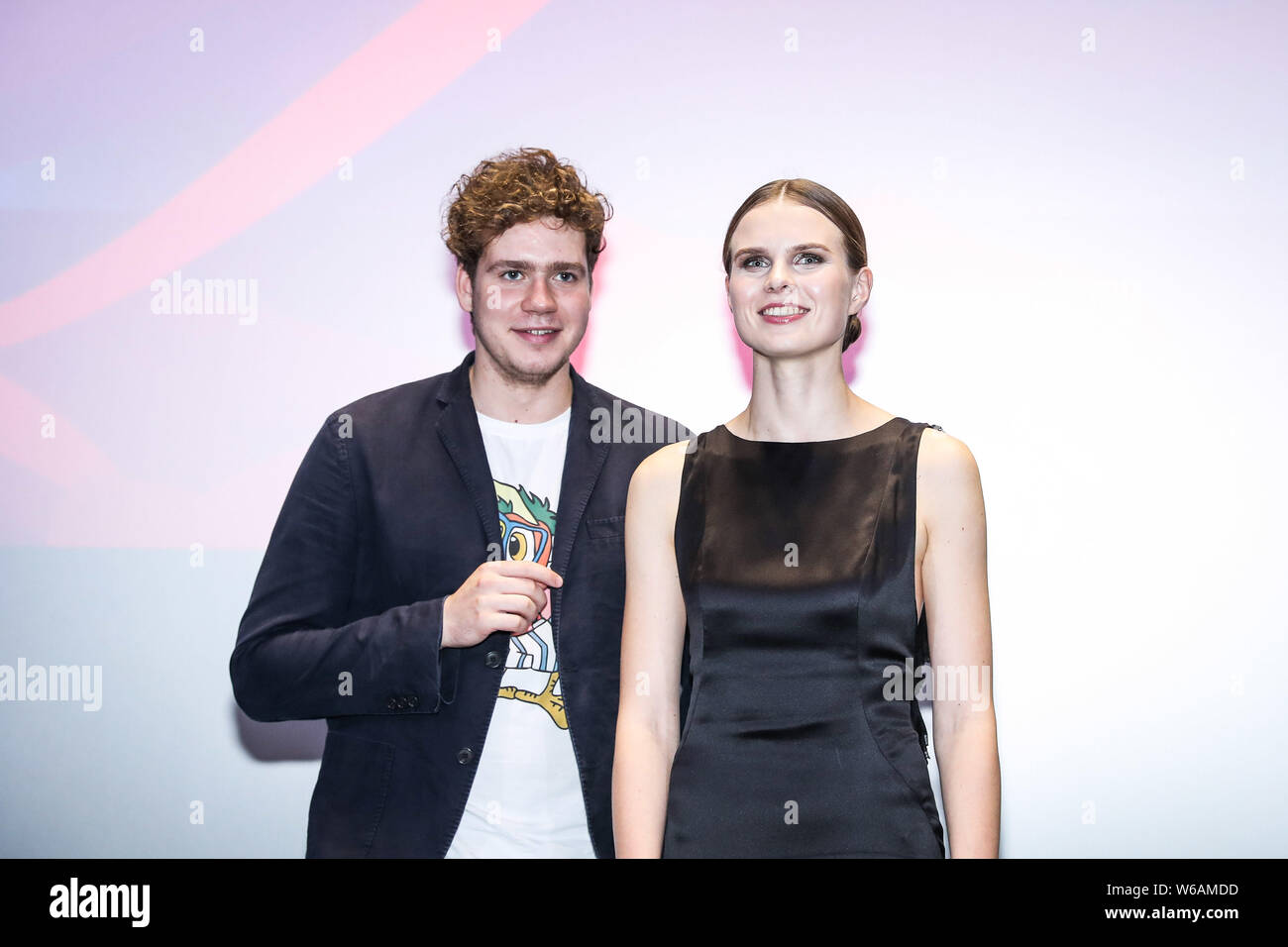 Russian actress Aleksandra Revenko, right, attends a press meeting for ...