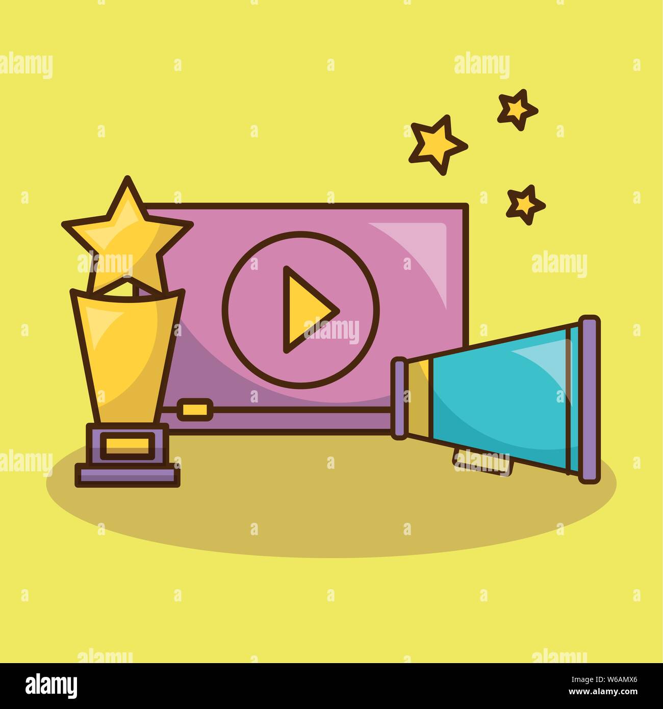 Cinema icon set over yellow background design Stock Vector Image & Art ...