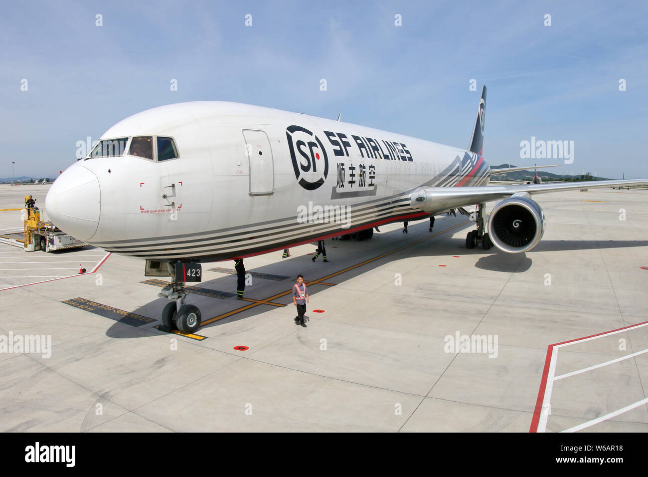 --FILE--A cargo jet of SF Airlines is pictured at the Yantai Penglai ...