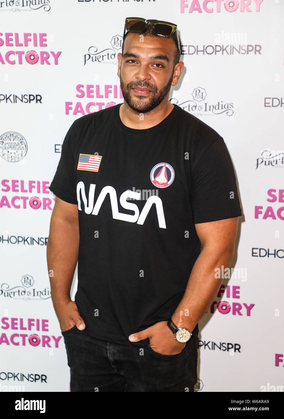 London, UK. 31st July, 2019. Bailey Patrick attending a Media Night at the Selfie Factory in ...