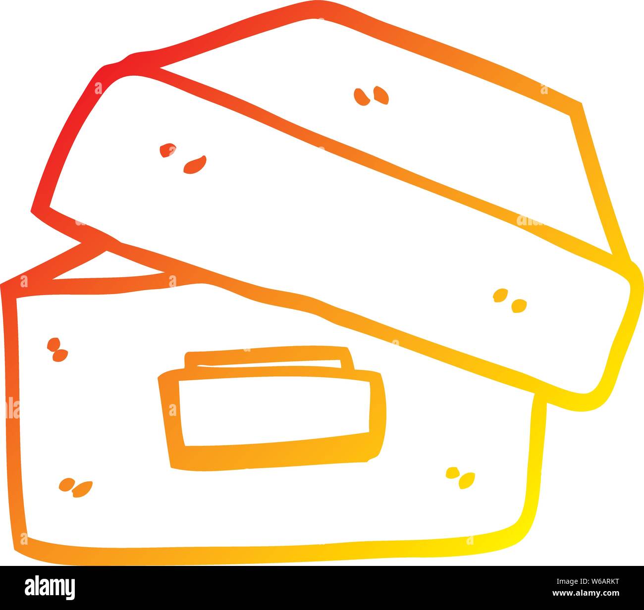 warm gradient line drawing of a cartoon old filing box Stock Vector ...