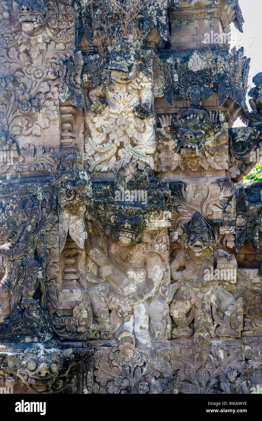 Stone sign of Pura Beji Sangsit - a northern Balinese Hindu temple ...