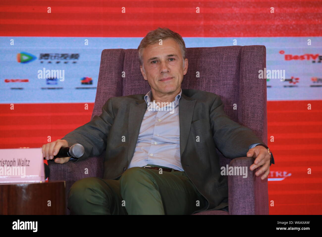 German-Austrian actor Christoph Waltz attends a guest meeting for the ...