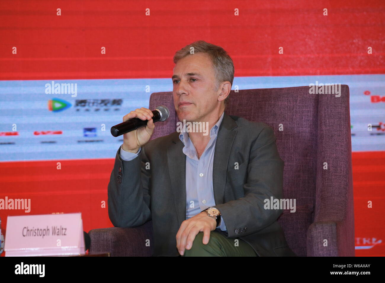 German-Austrian actor Christoph Waltz attends a guest meeting for the ...