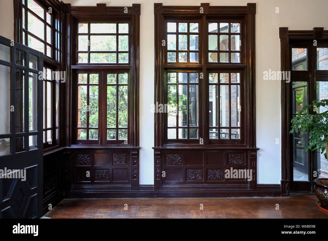 Interior view of the historic Drummond Apartment, a three-floor English ...