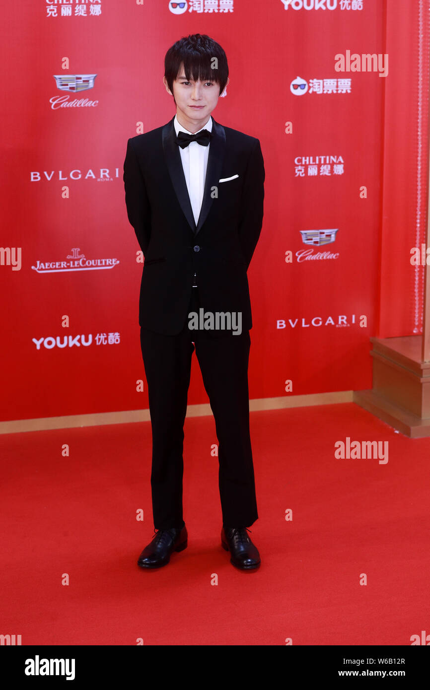 Japanese actor and model Hongo Kanata poses as he arrives on the red ...