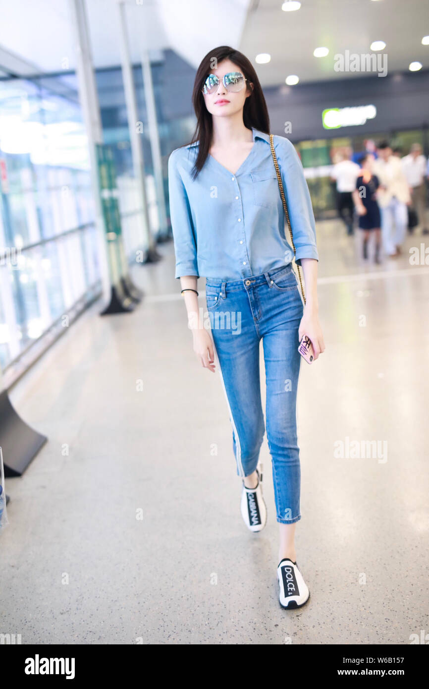 Chinese model He Sui is pictured at the Shanghai Hongqiao International ...