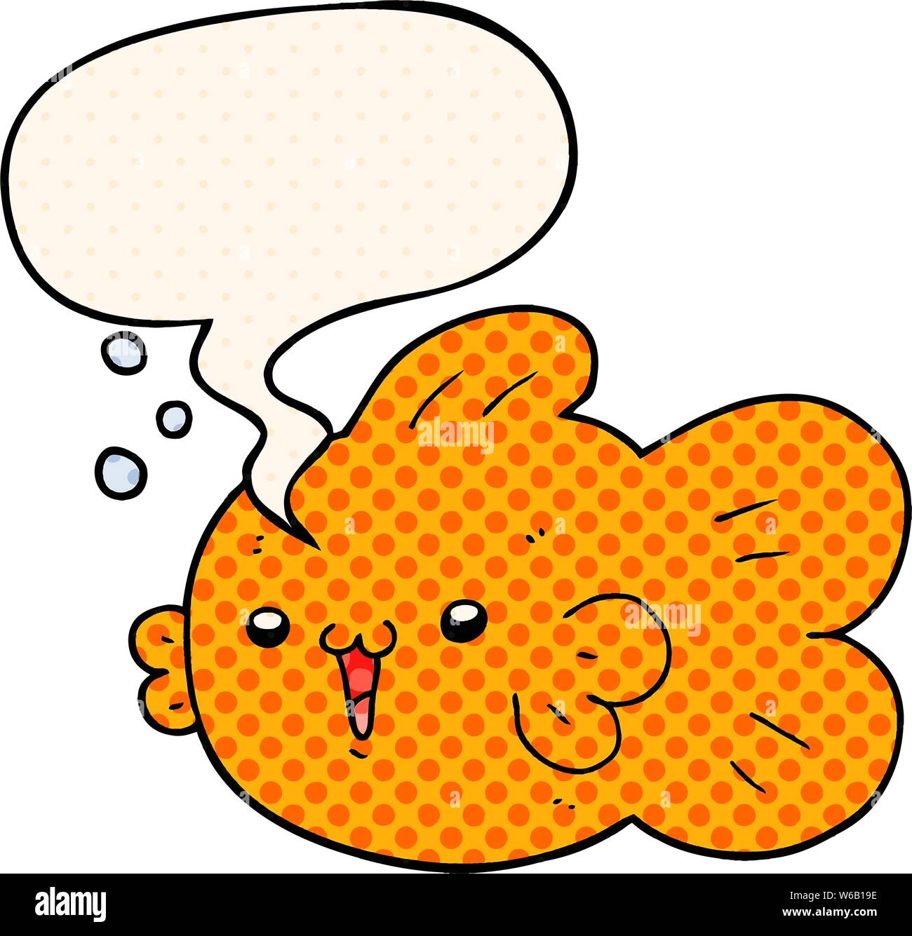 cartoon fish with speech bubble in comic book style Stock Vector Image ...