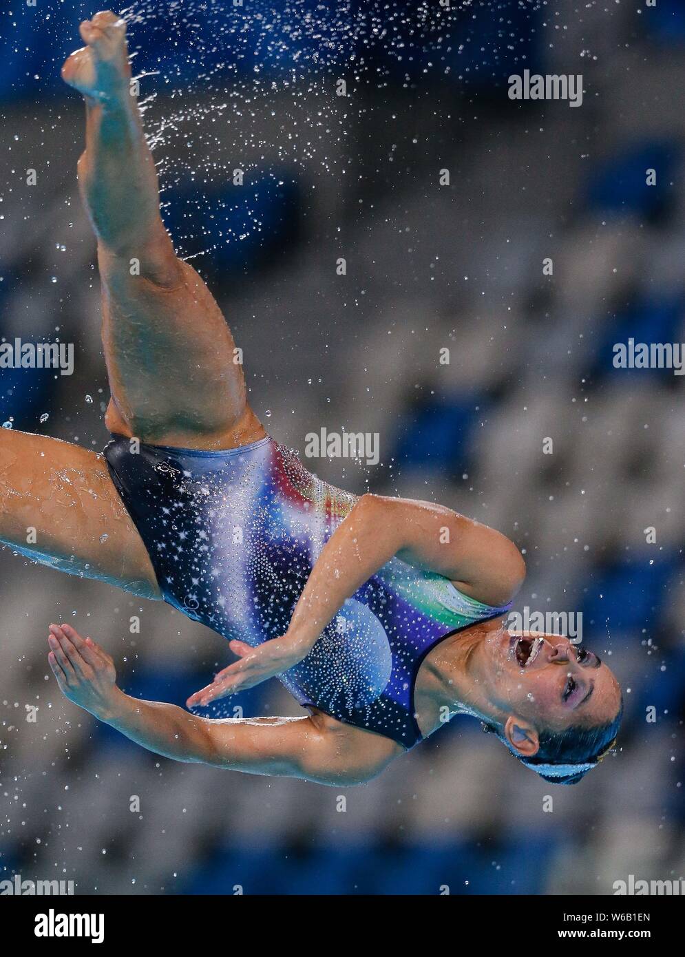 Lima, Peru. 31st July, 2019. Canada team during synchronized swimming ...