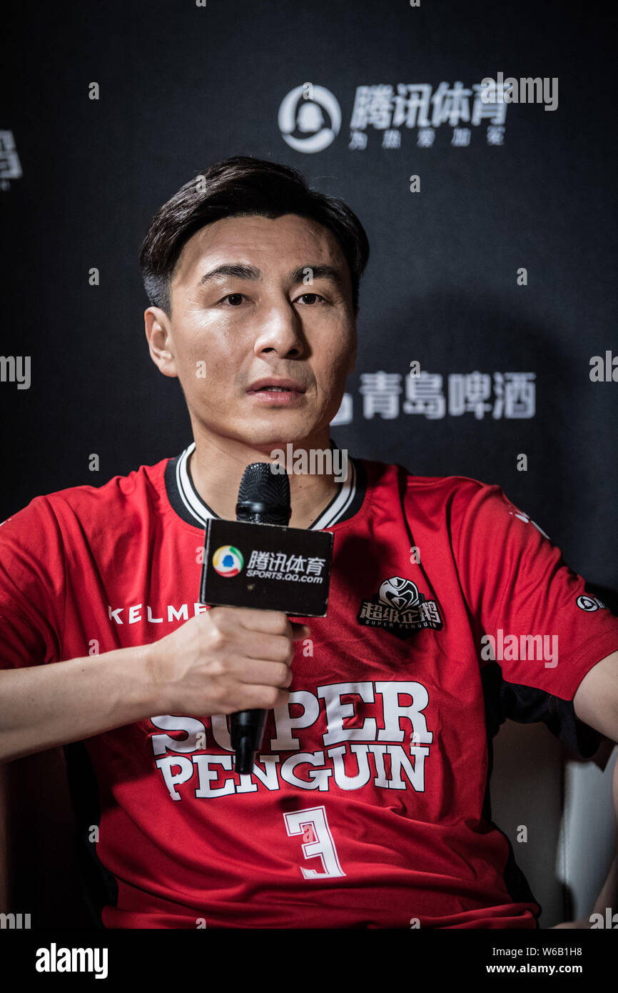 **EXCLUSIVE**Chinese retired football player Li Weifeng prepares for the official portrait ...