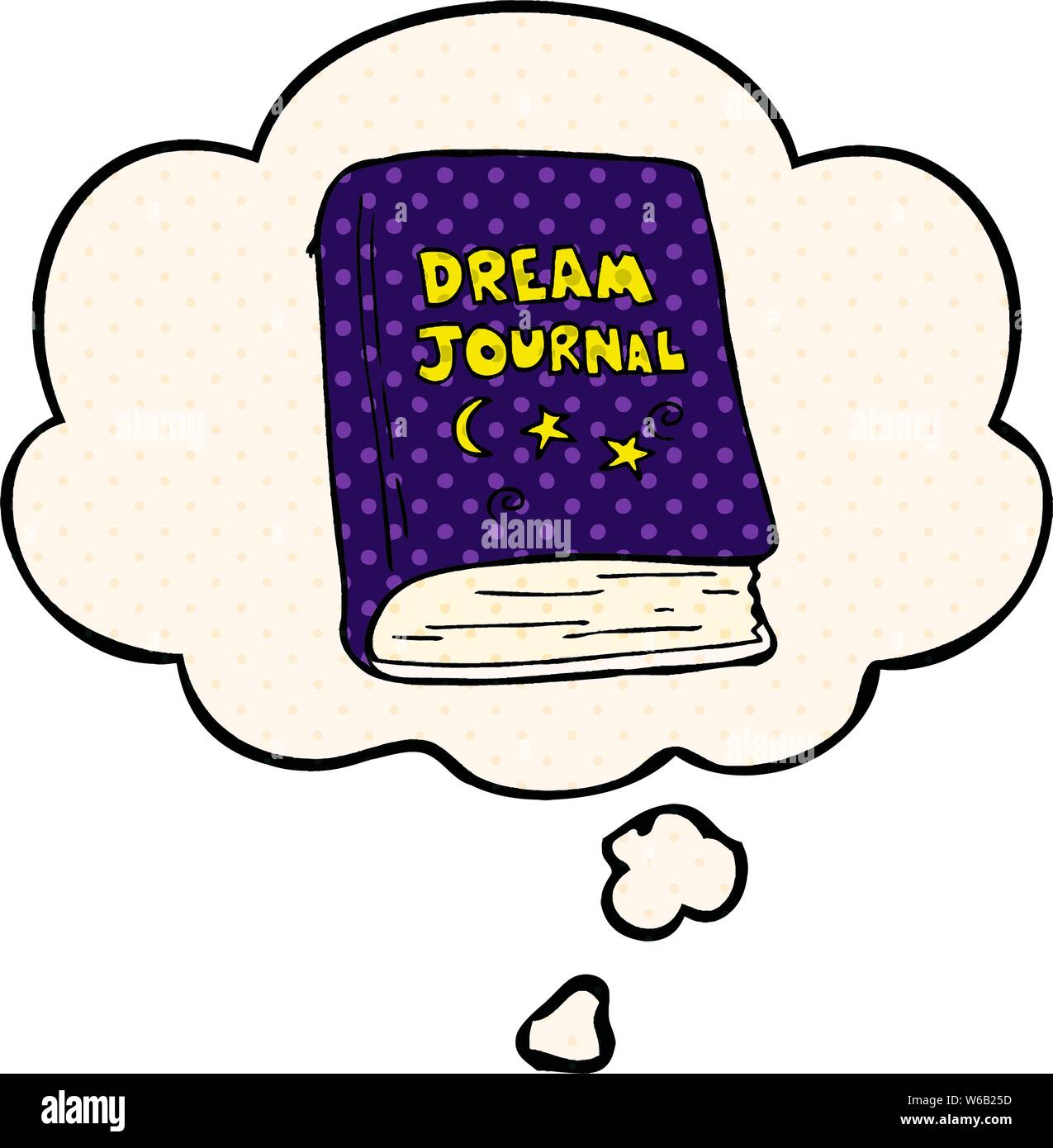 cartoon dream journal with thought bubble in comic book style Stock ...