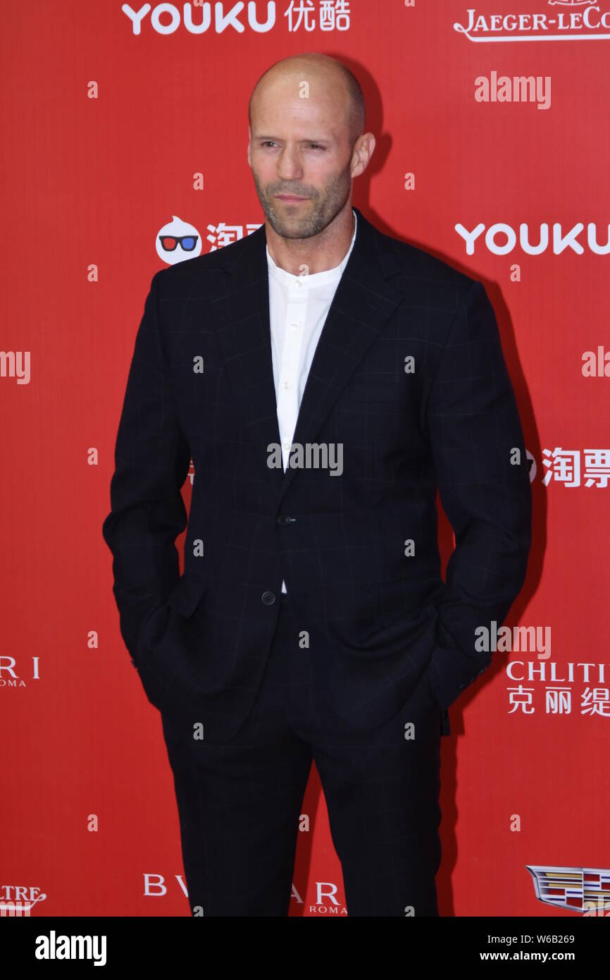 English actor Jason Statham poses as he arrives on the red carpet for ...