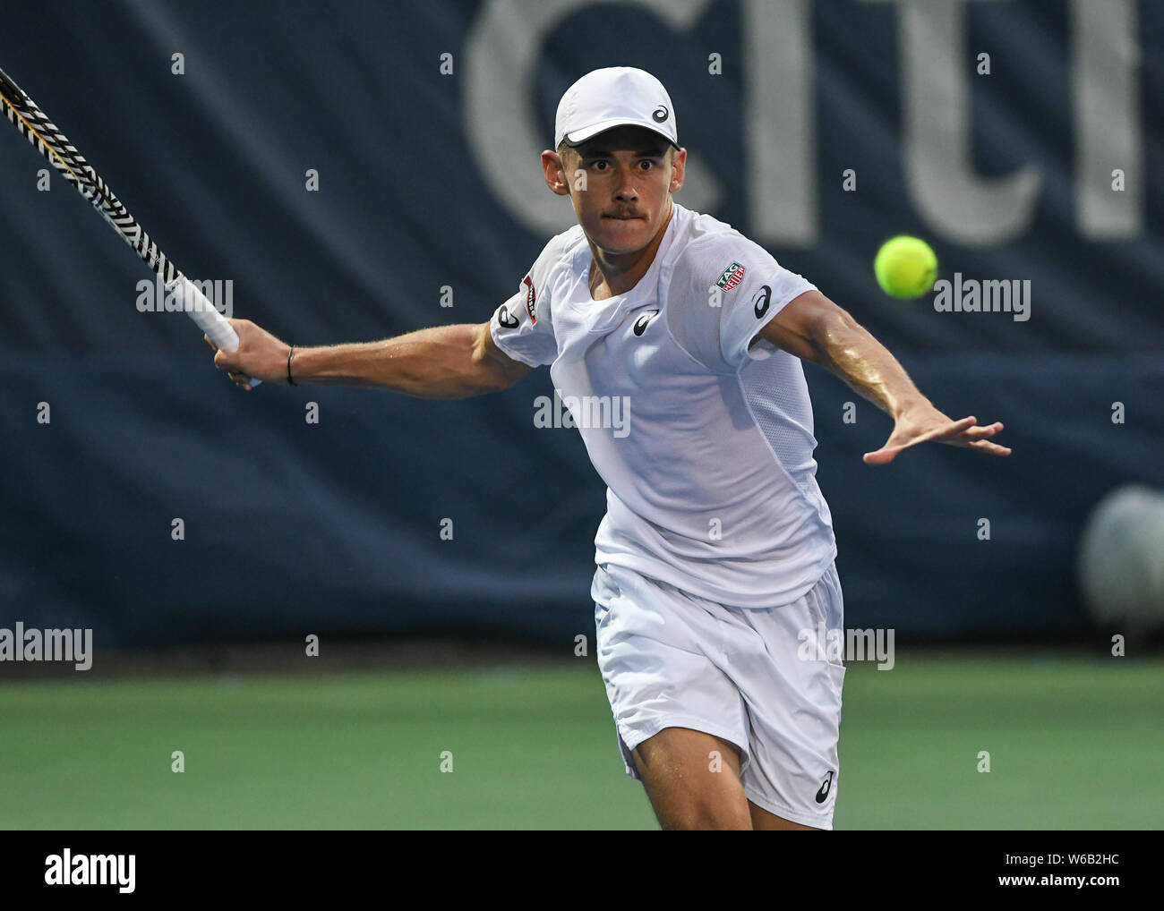 Washington, D.C, USA. 31st July, 2019. ALEX DE MINAUR hits a forehand ...