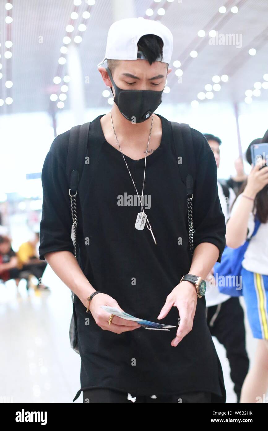 Taiwanese actor and singer Kai Ko is pictured at the Beijing Capital ...