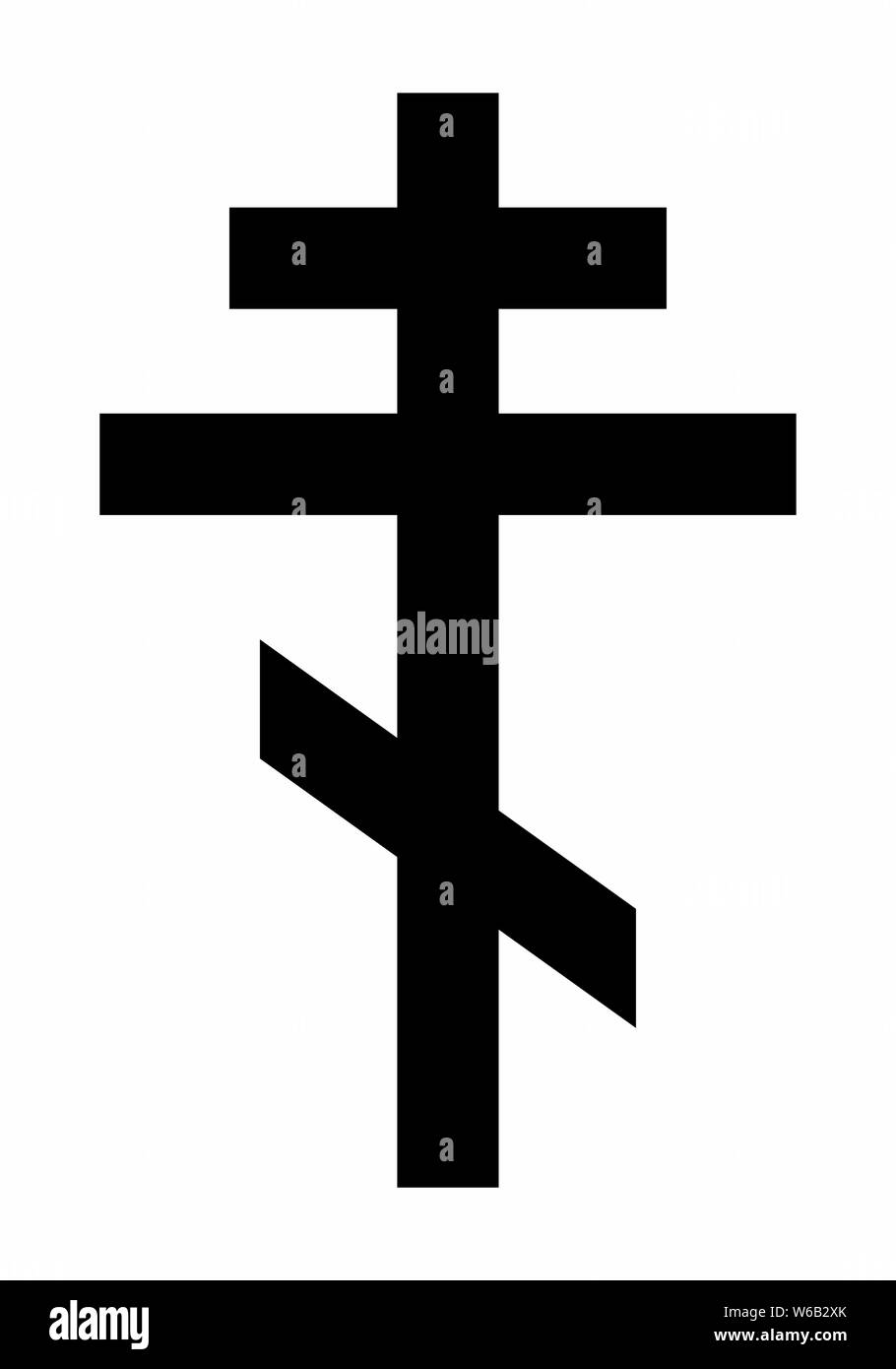 Orthodox cross dark silhouette isolated on white background Stock ...