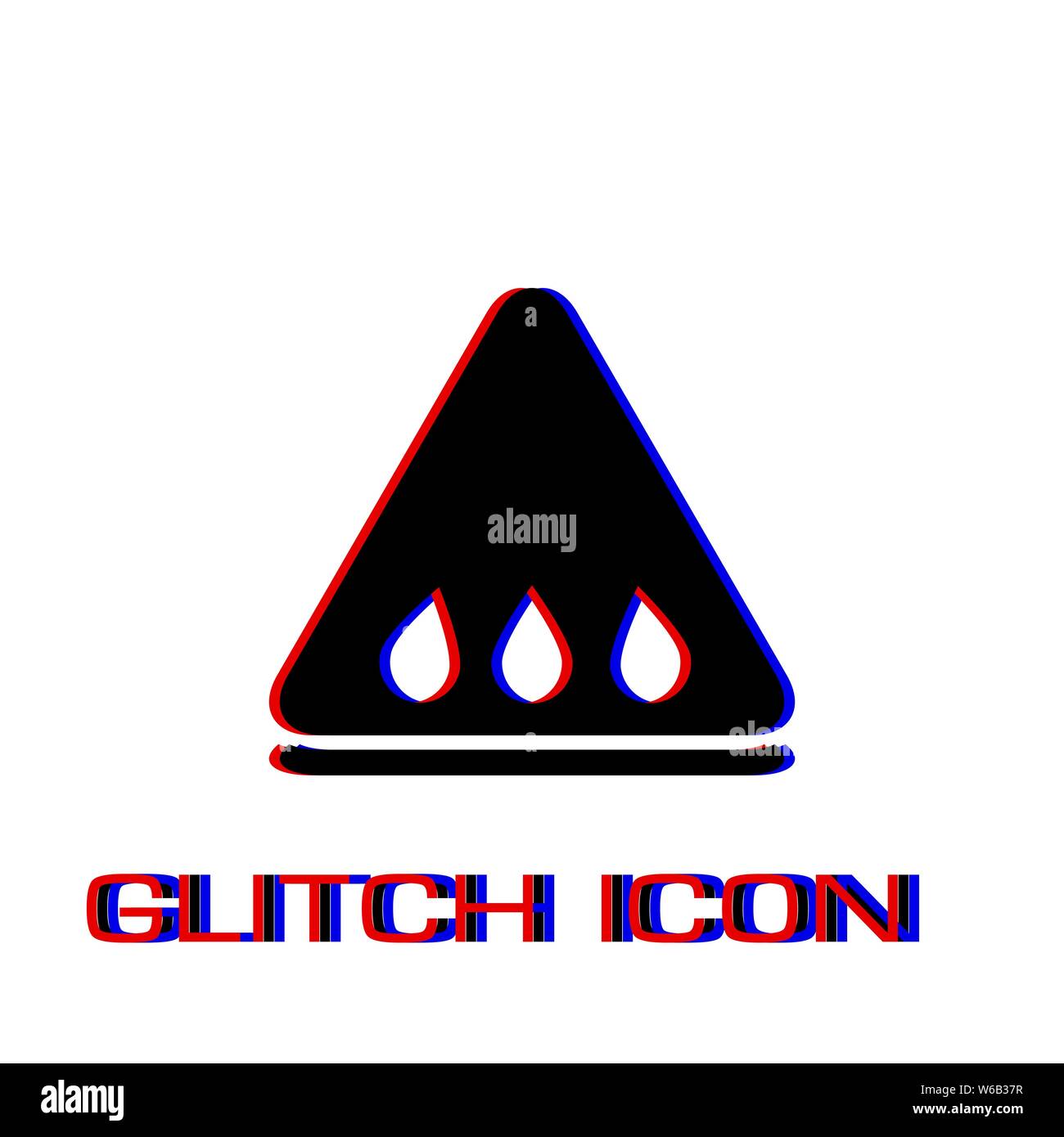 Watermelon slice icon flat. Simple pictogram - Glitch effect. Vector ...