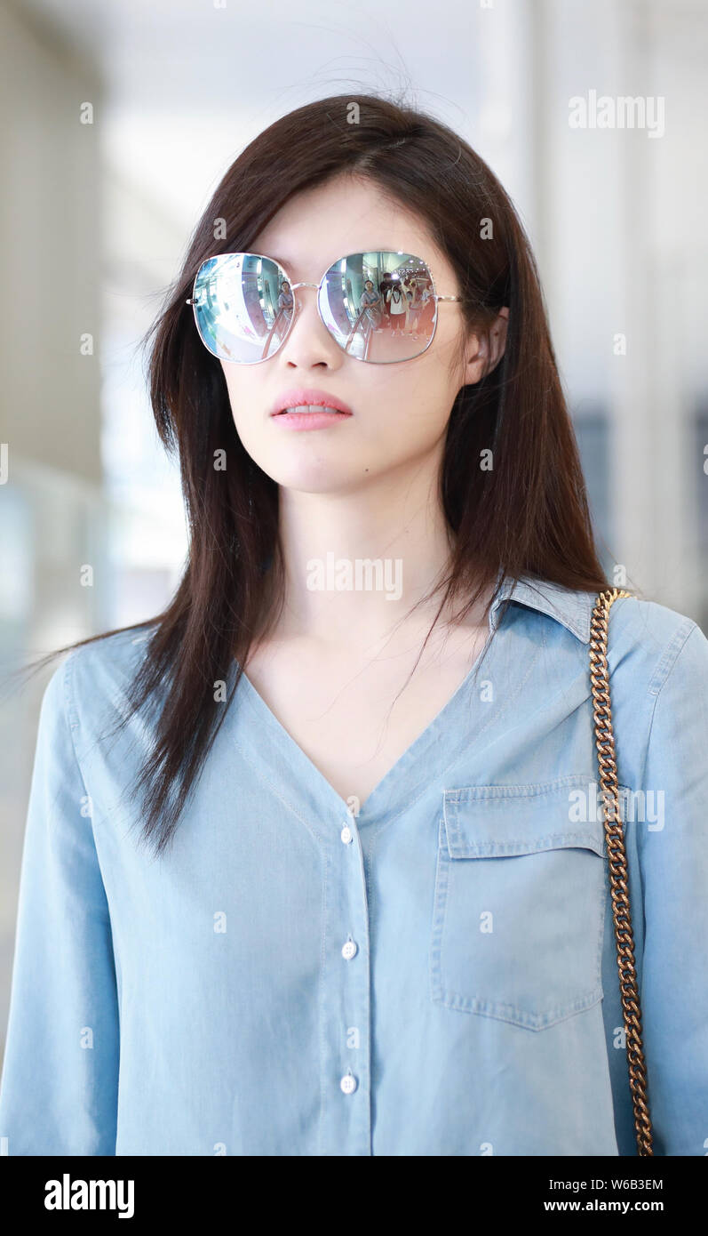 Chinese model He Sui is pictured at the Shanghai Hongqiao International ...