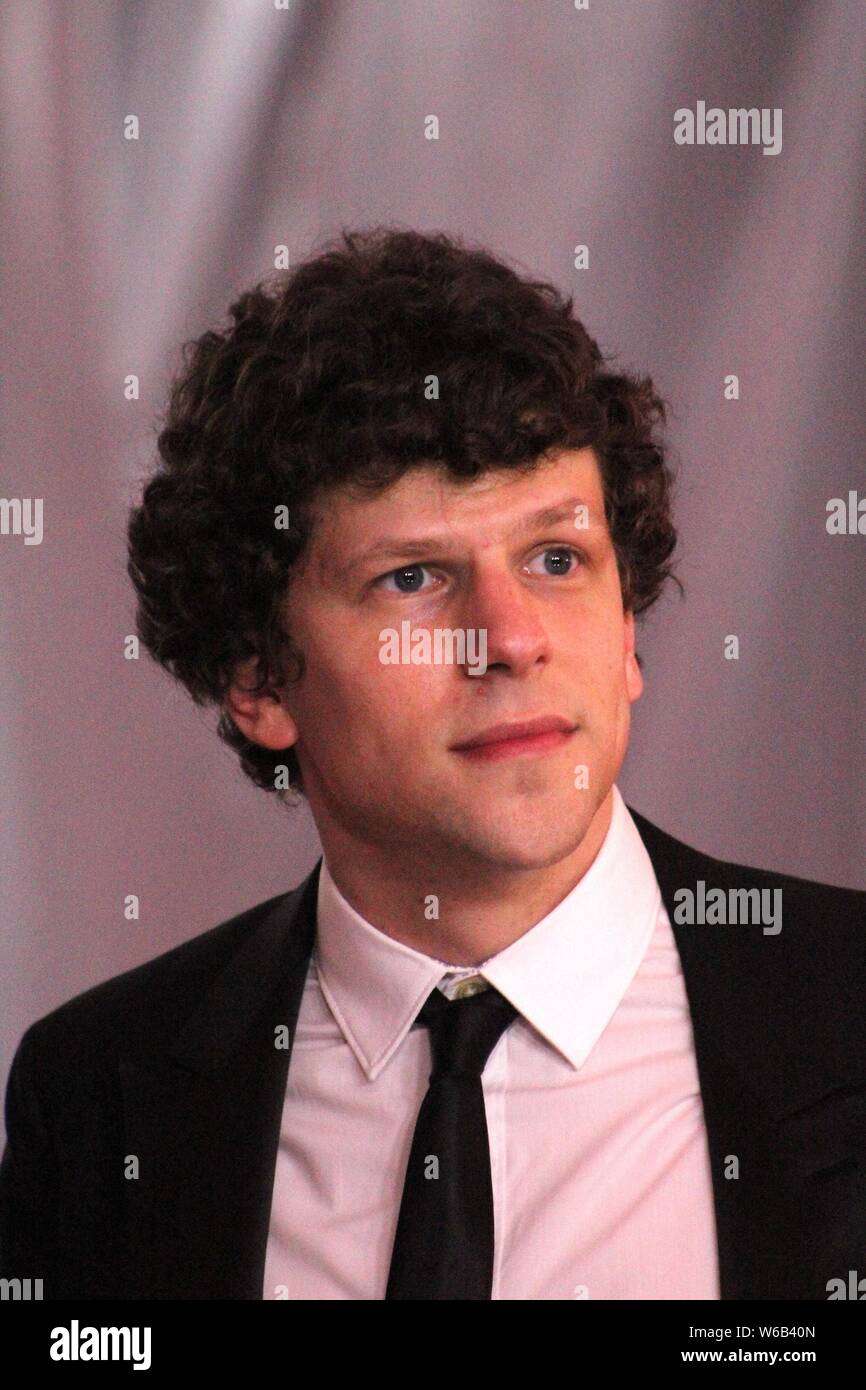 American actor Jesse Eisenberg arrives on the red carpet for the ...