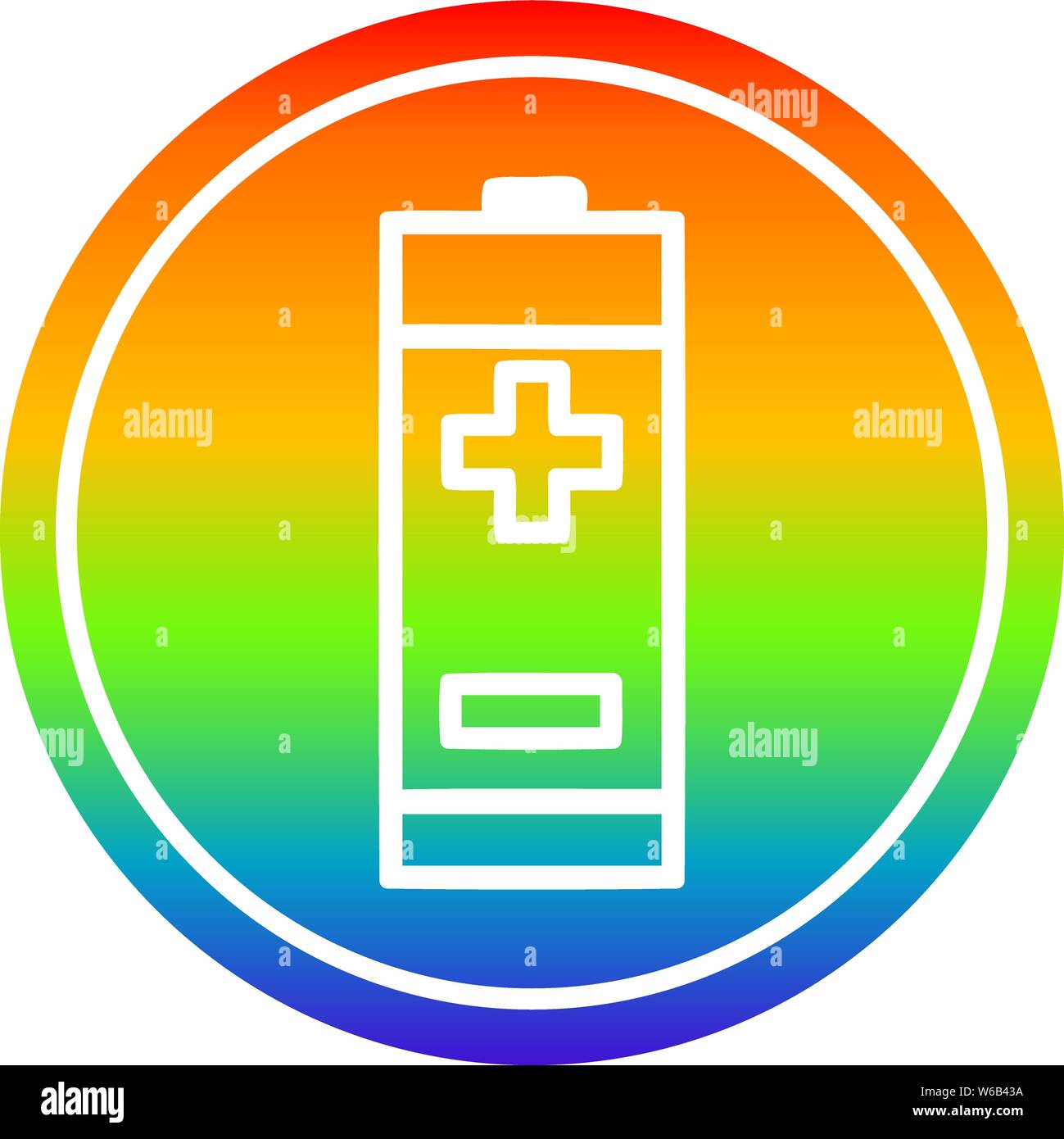 battery circular icon with rainbow gradient finish Stock Vector Image ...