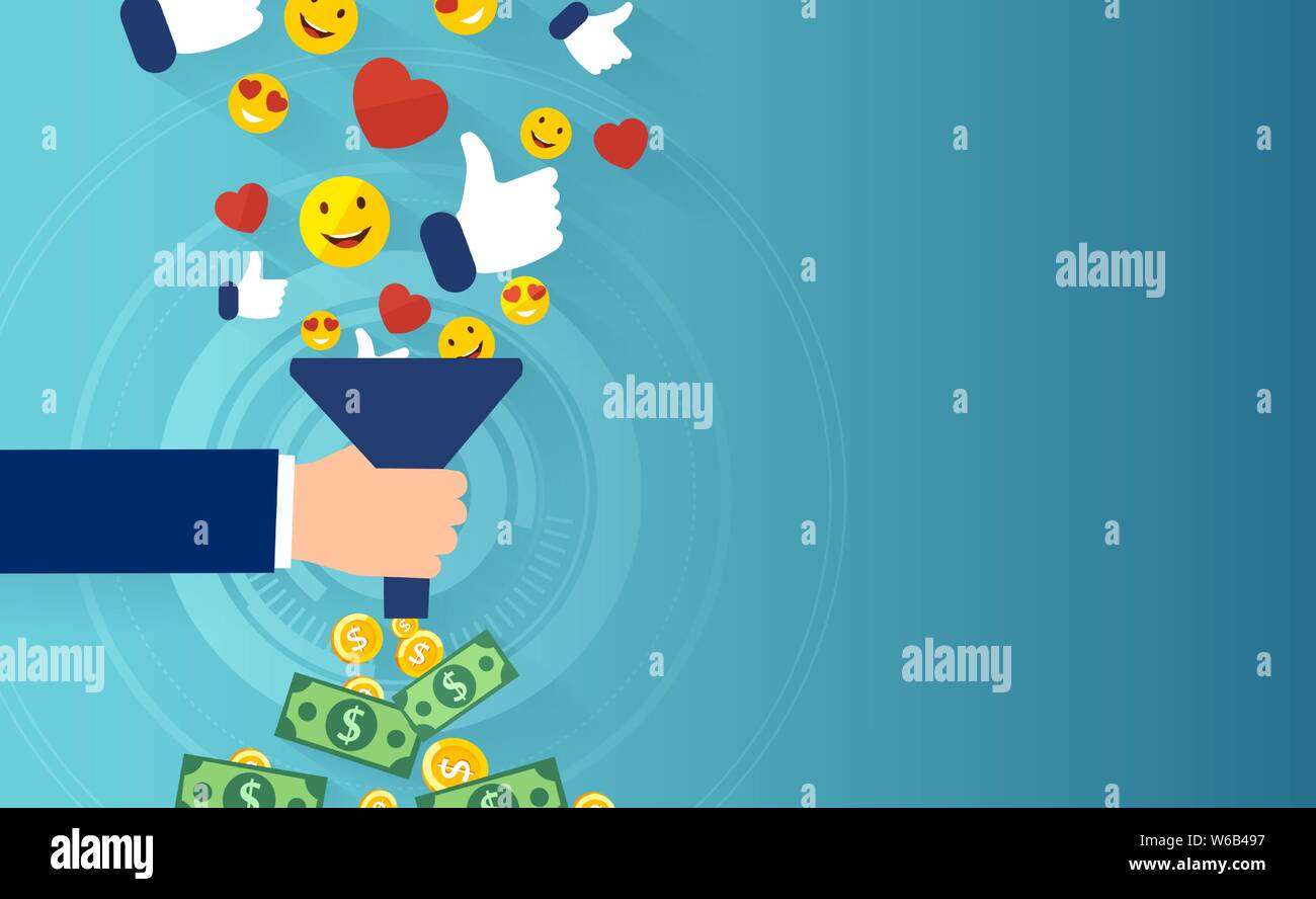 Cartoon Sales And Marketing Funnel