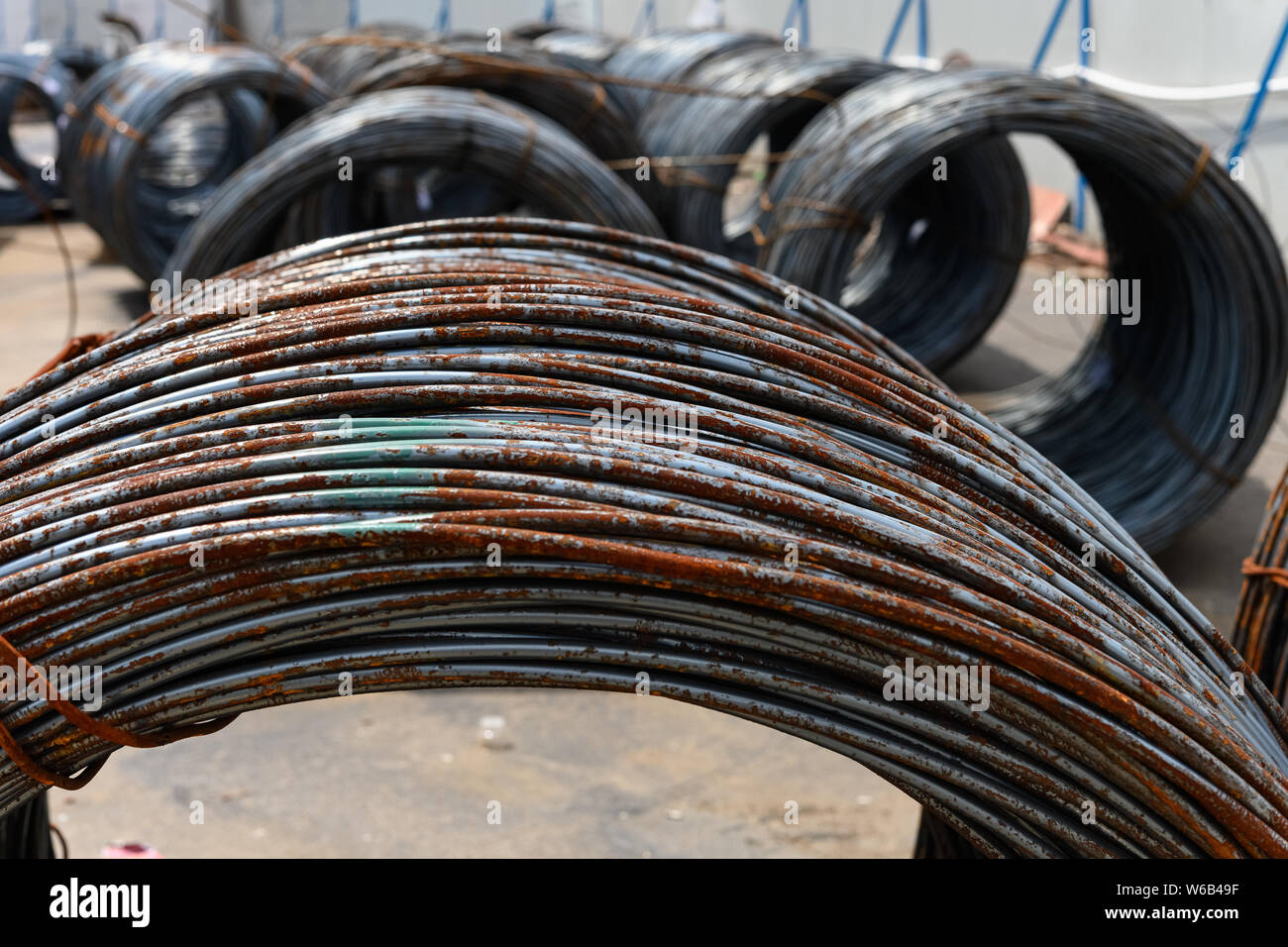 Steel wire rolls steel wire hi-res stock photography and images - Alamy