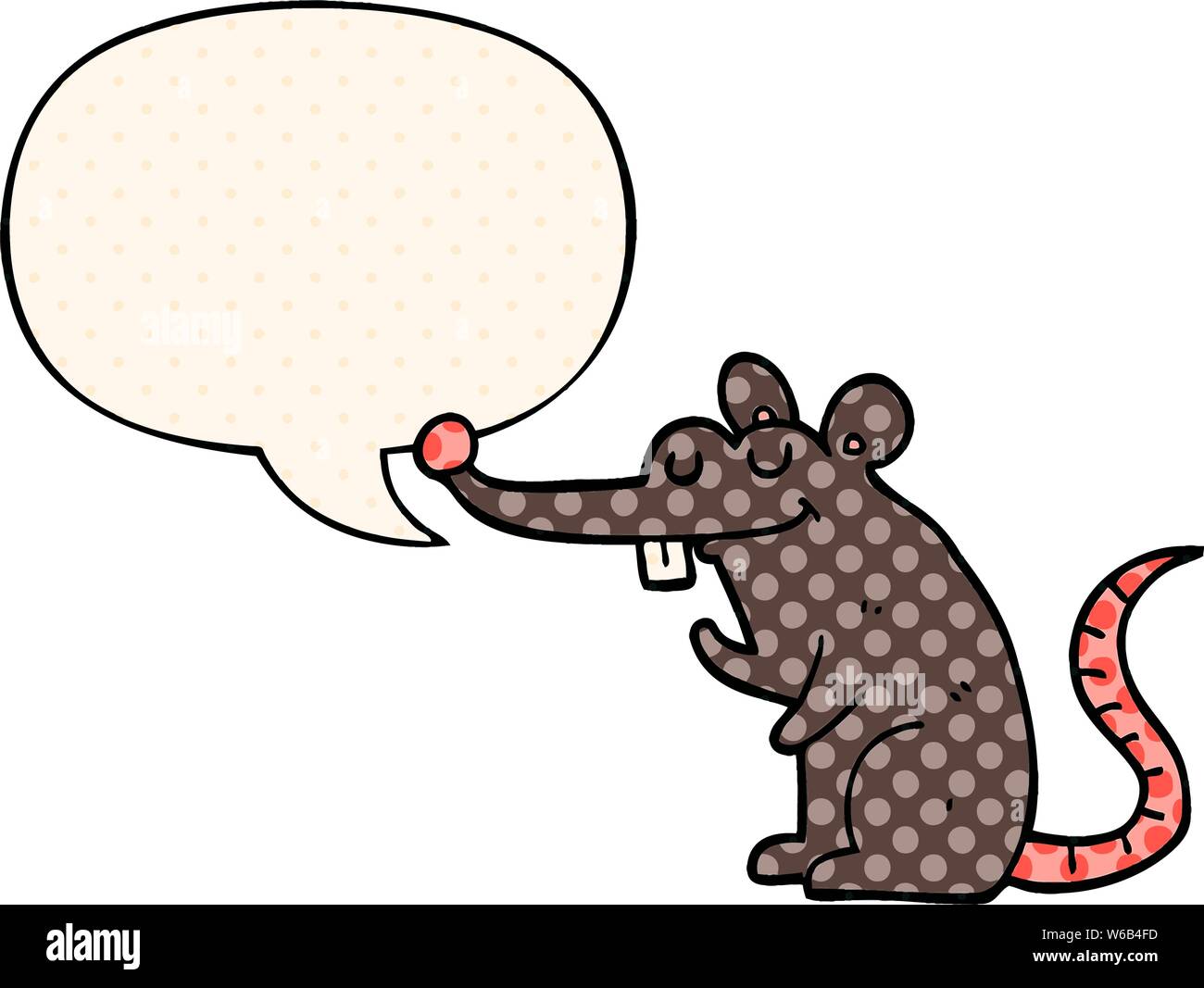 cartoon rat with speech bubble in comic book style Stock Vector Image ...
