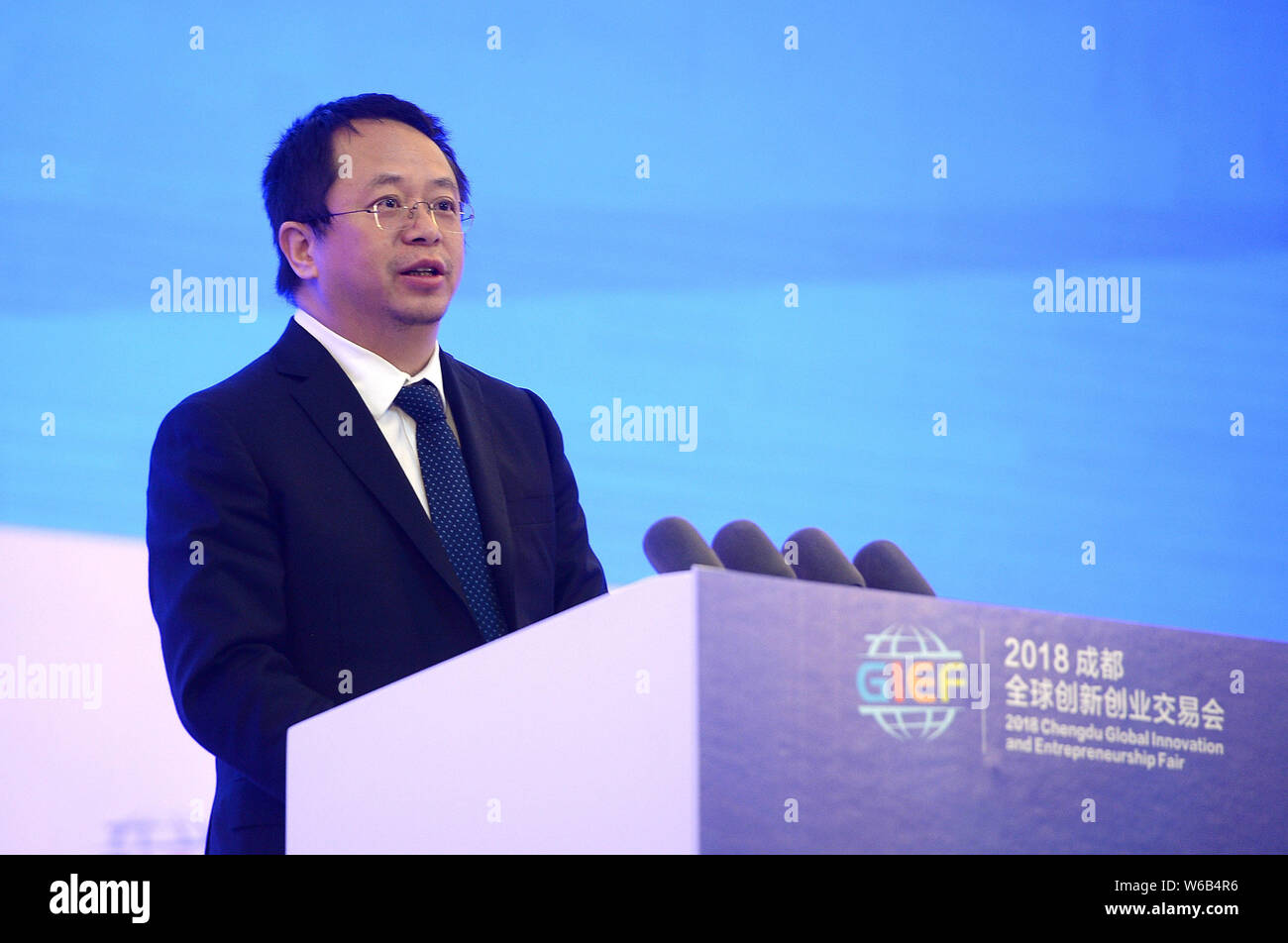 Zhou Hongyi, co-founder, Chairman and CEO of Qihoo 360, speaks at the ...