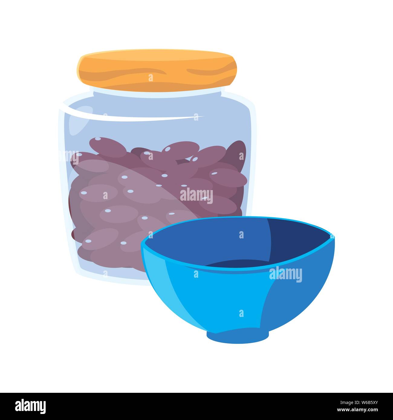 farm jar with beans and bowl vector illustration Stock Vector Image ...