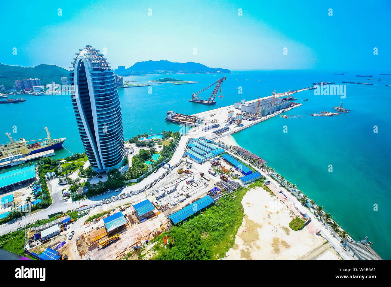 --FILE--View of a skyscraper on the Phoenix Island in Sanya city, south ...