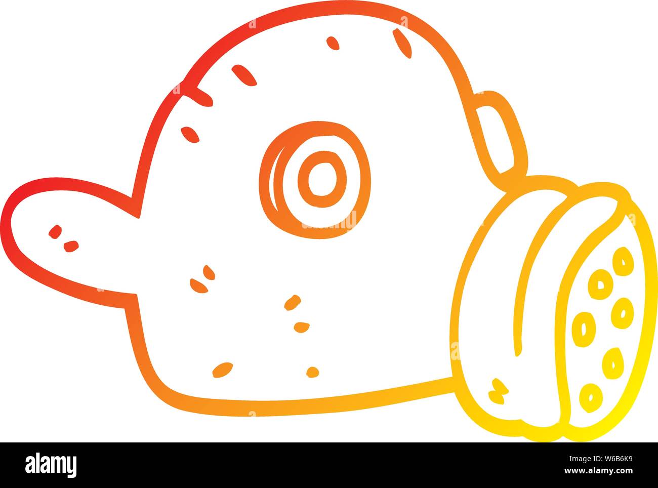 warm gradient line drawing of a cartoon gas mask Stock Vector Image ...