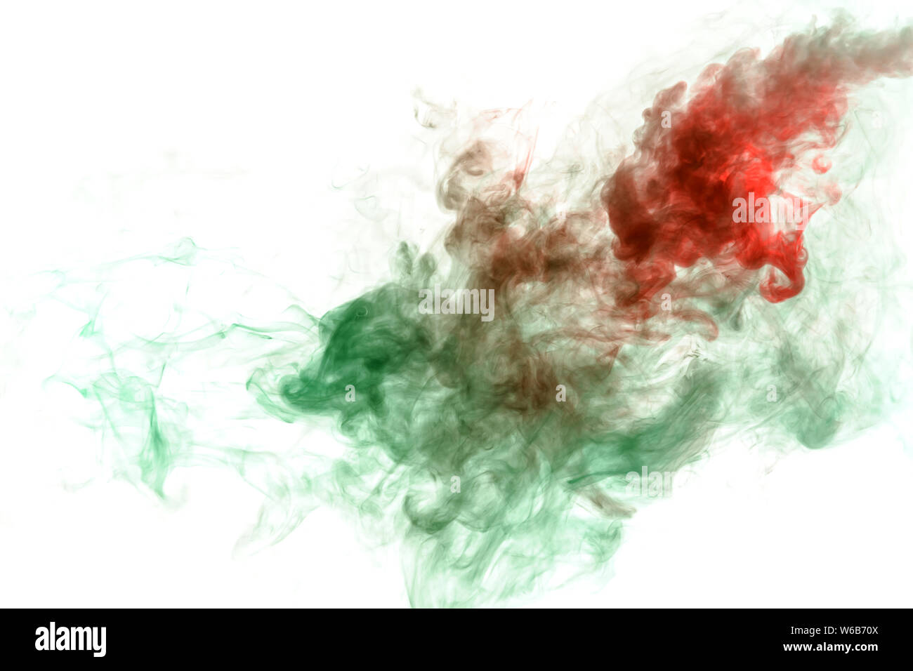 A cloud of green smoke coming down and dissolving in the air. Print for ...