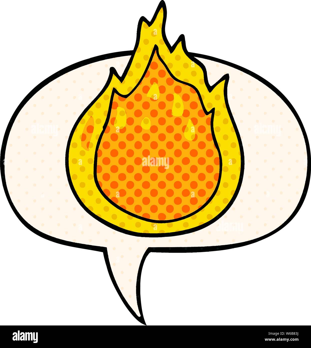 cartoon fire with speech bubble in comic book style Stock Vector Image ...