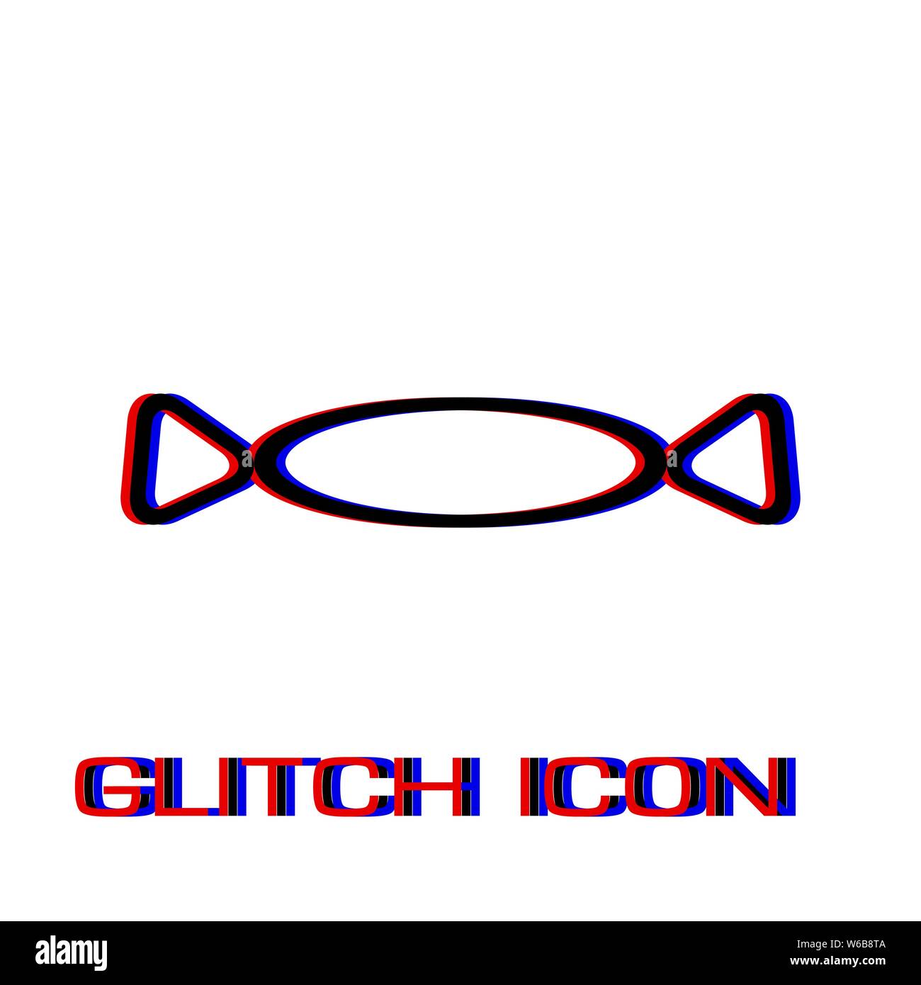 Candy icon flat. Simple pictogram - Glitch effect. Vector illustration ...