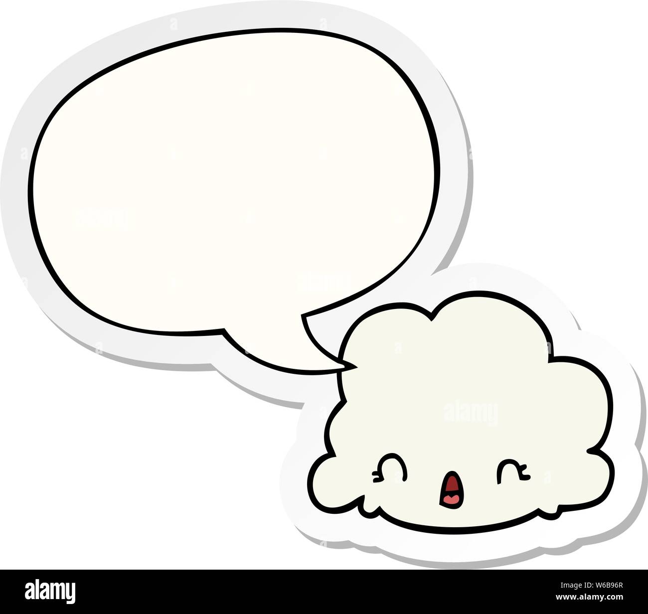 cartoon cloud with speech bubble sticker Stock Vector Image & Art - Alamy