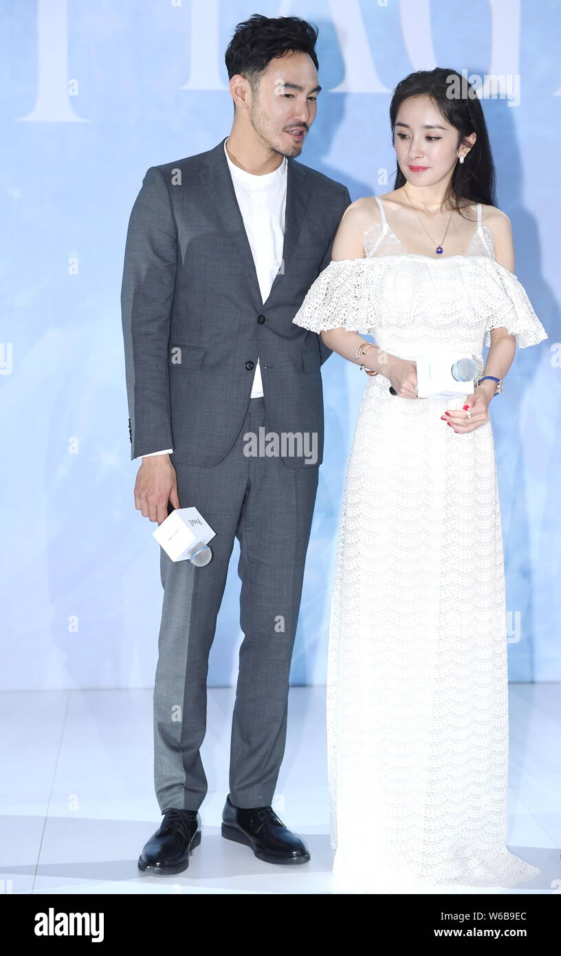 Chinese actress Yang Mi, right, and Taiwanese actor and model Ethan ...