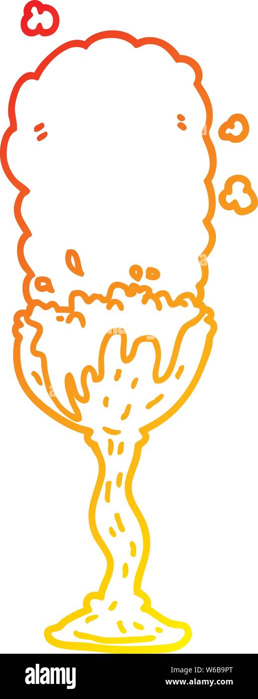 warm gradient line drawing of a cartoon potion goblet Stock Vector ...