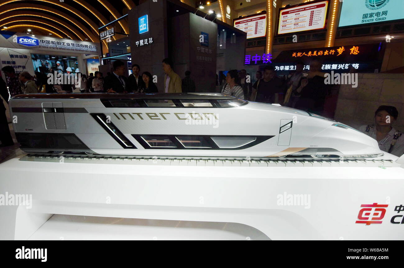 A model train of a concept intercontinental high-speed electric ...