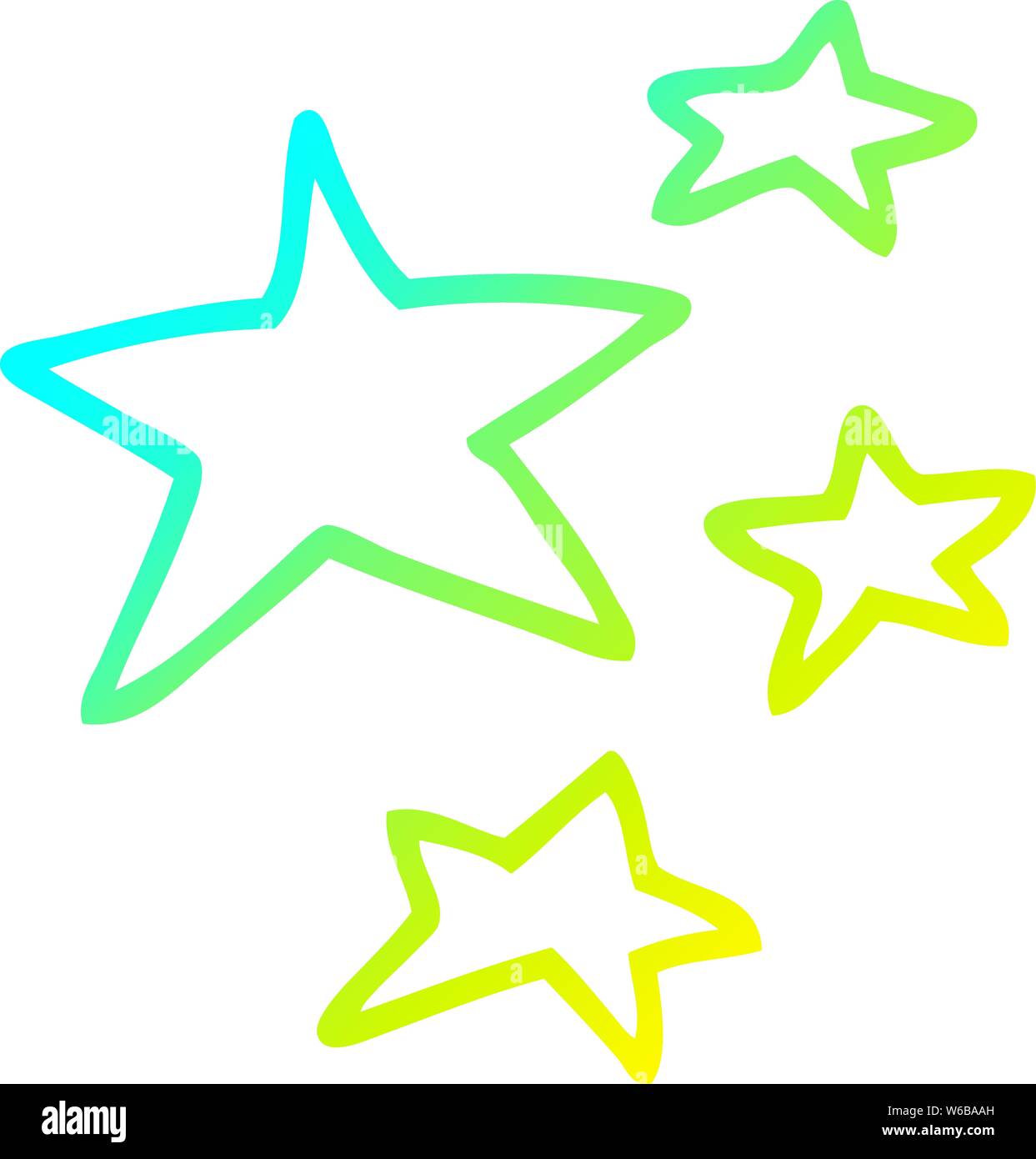 cold gradient line drawing of a cartoon stars Stock Vector Image & Art ...