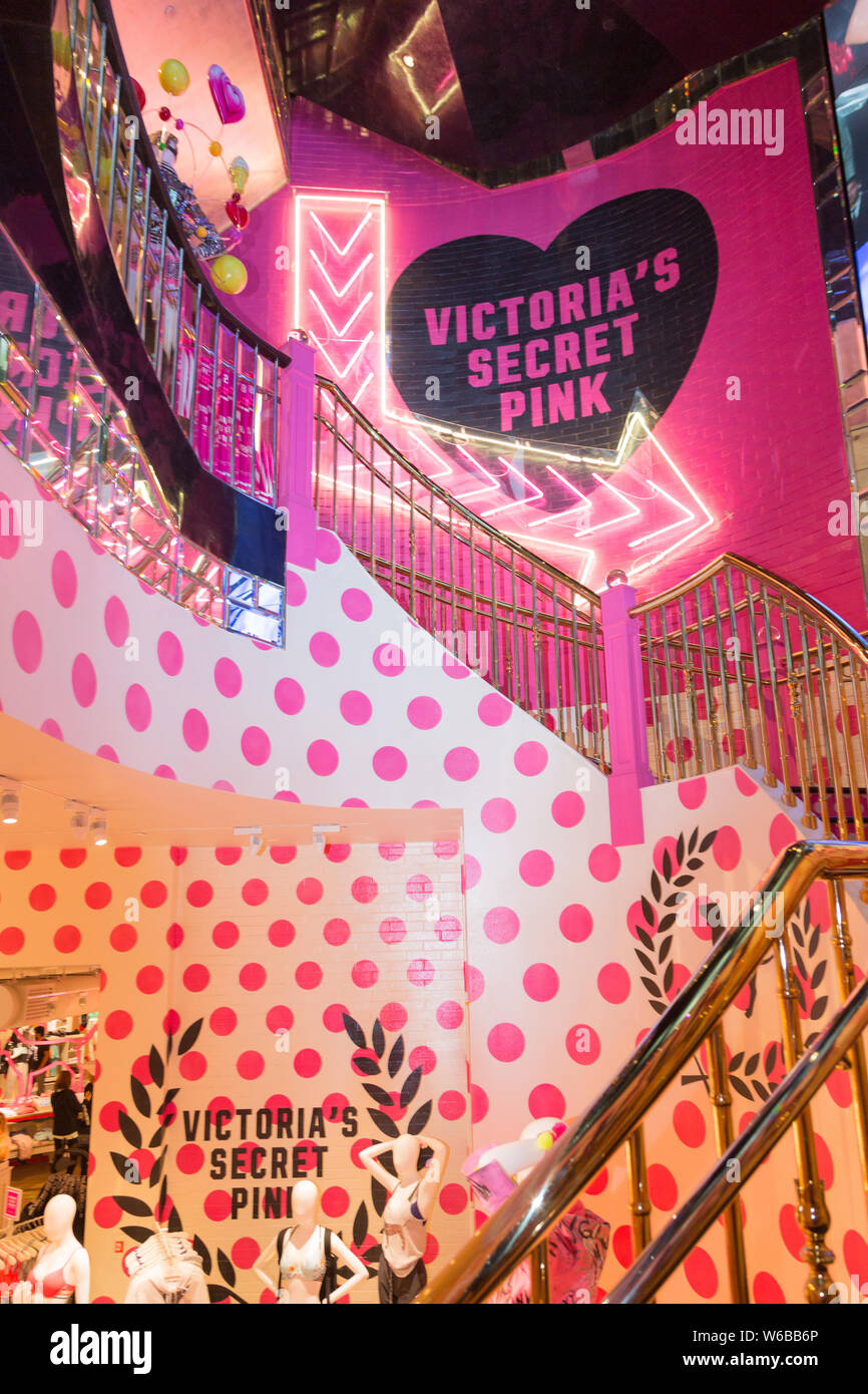 View of the three-floor Victoria's Secret Asian flagship store on the ...