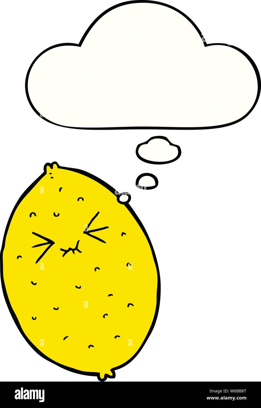 cartoon bitter lemon with thought bubble Stock Vector Image & Art - Alamy