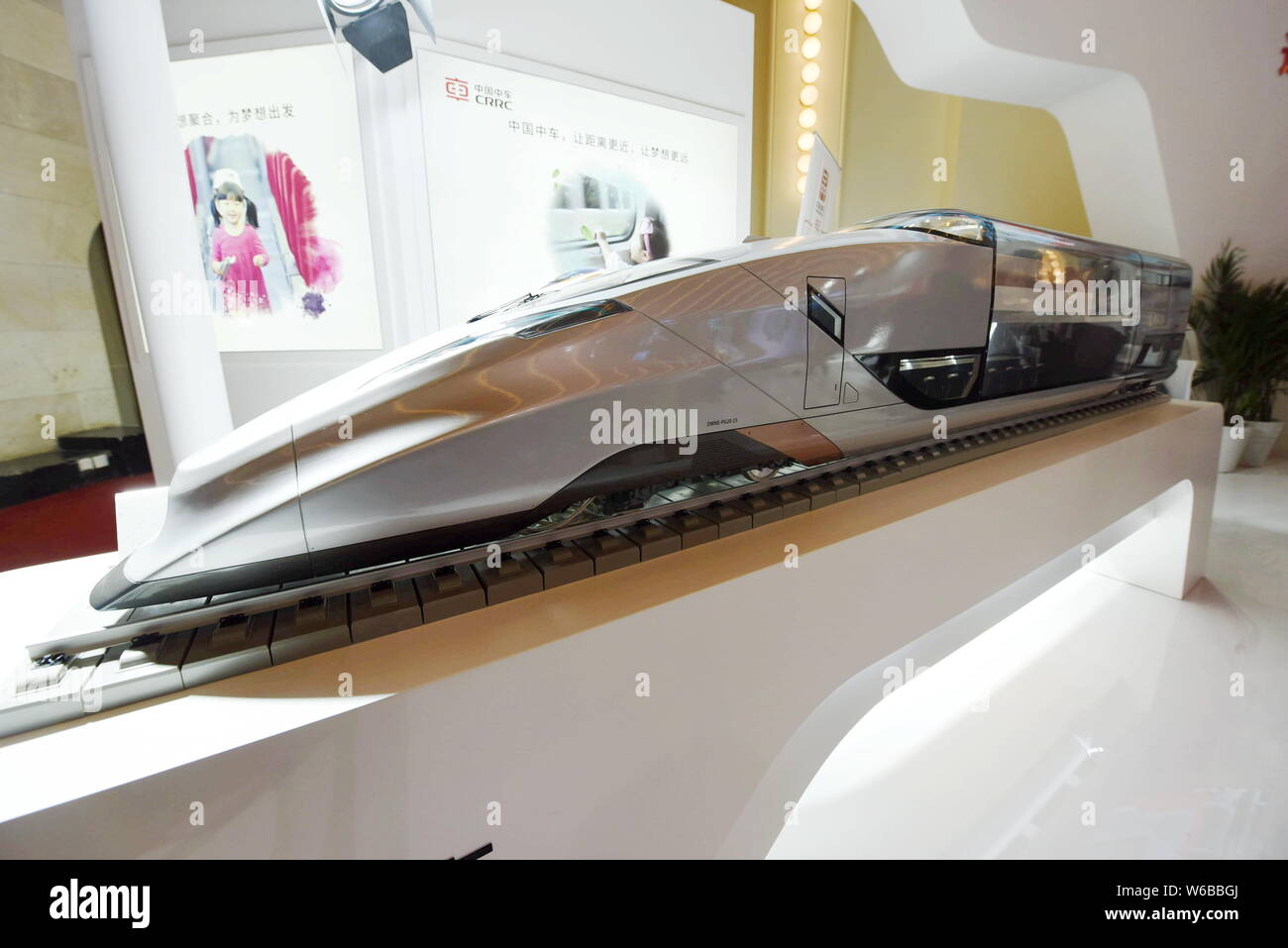A model train of a concept intercontinental high-speed electric ...