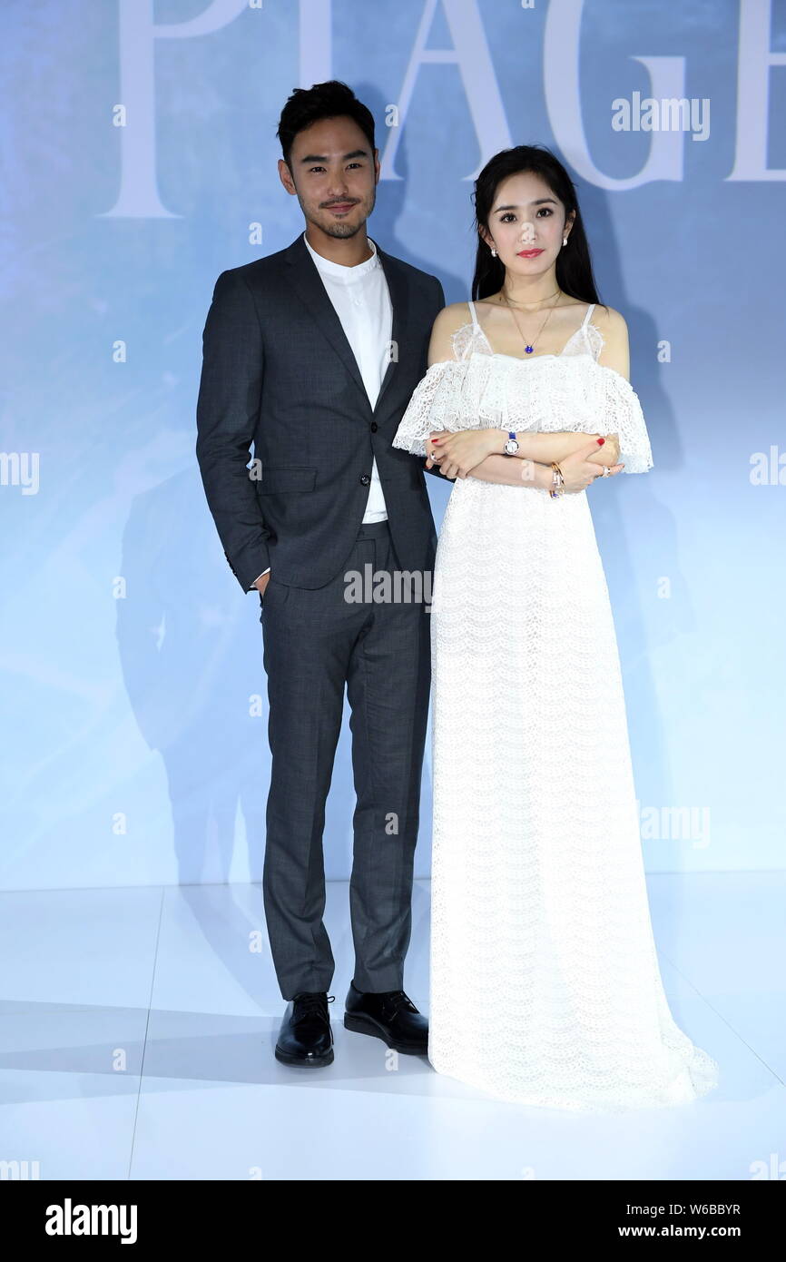 Chinese actress Yang Mi, right, and Taiwanese actor and model Ethan ...