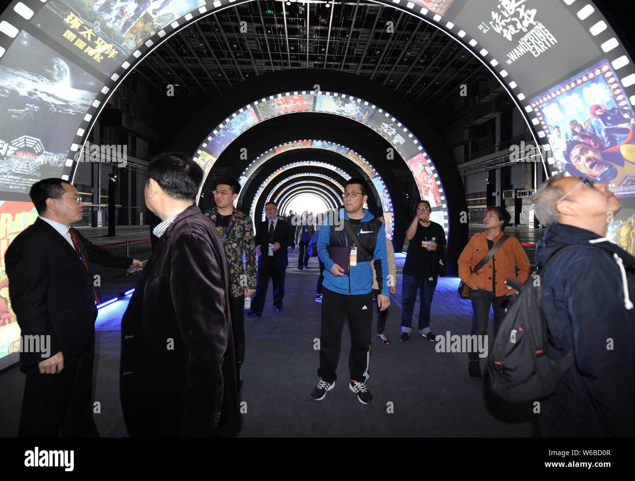 People visit the Qingdao Movie Metropolis, the new film studio of Chinese entertainment ...