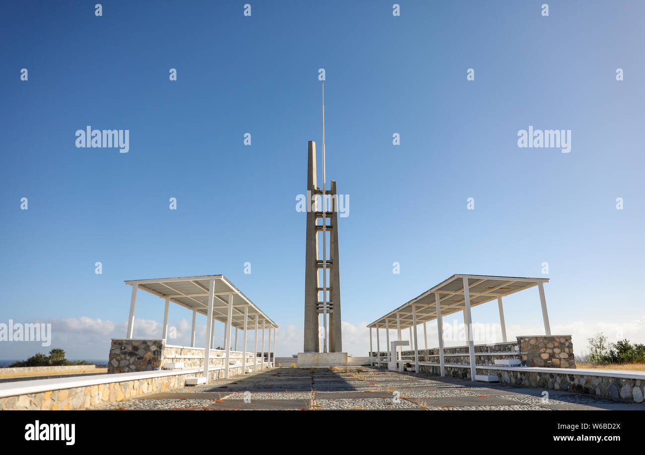 The flag pole monument which sits on the hill overlooking Los Barriles ...