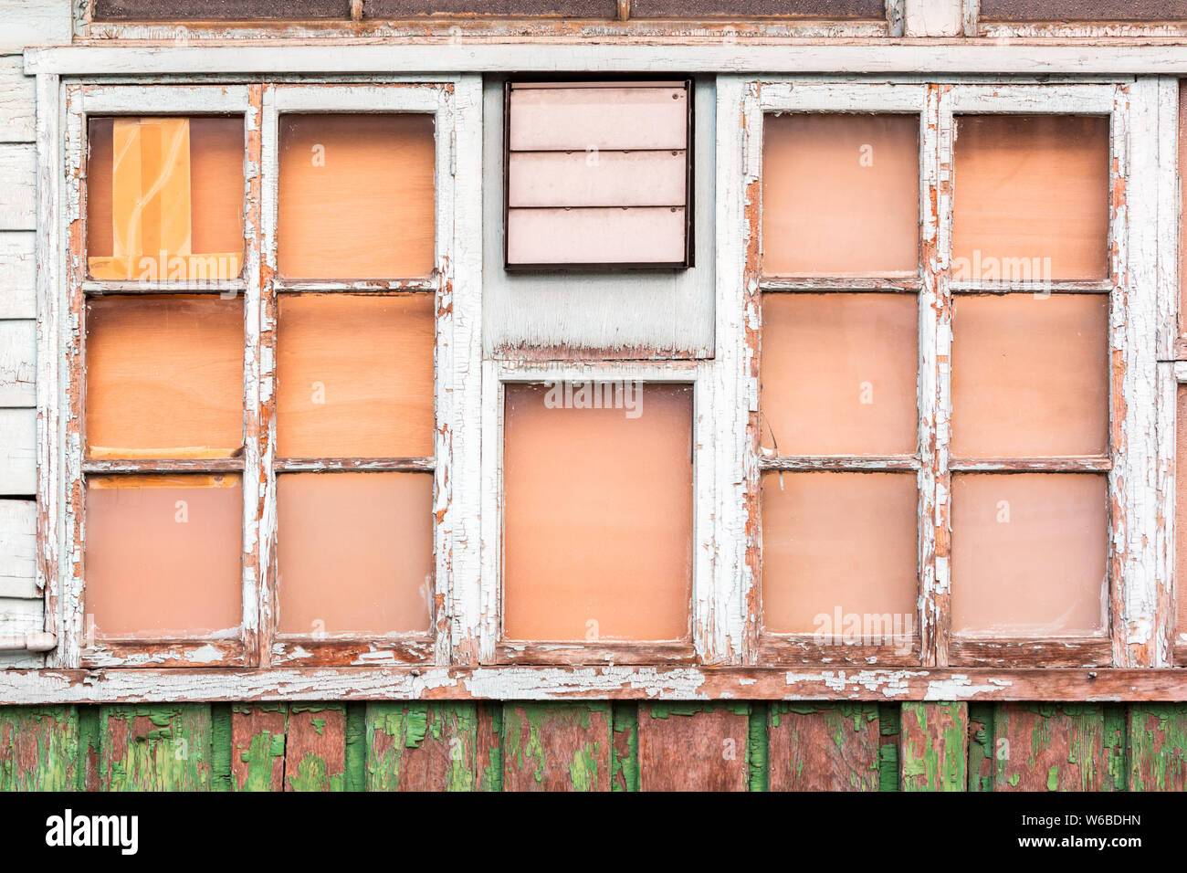 Old wooden windows of abandoned house Stock Photo - Alamy