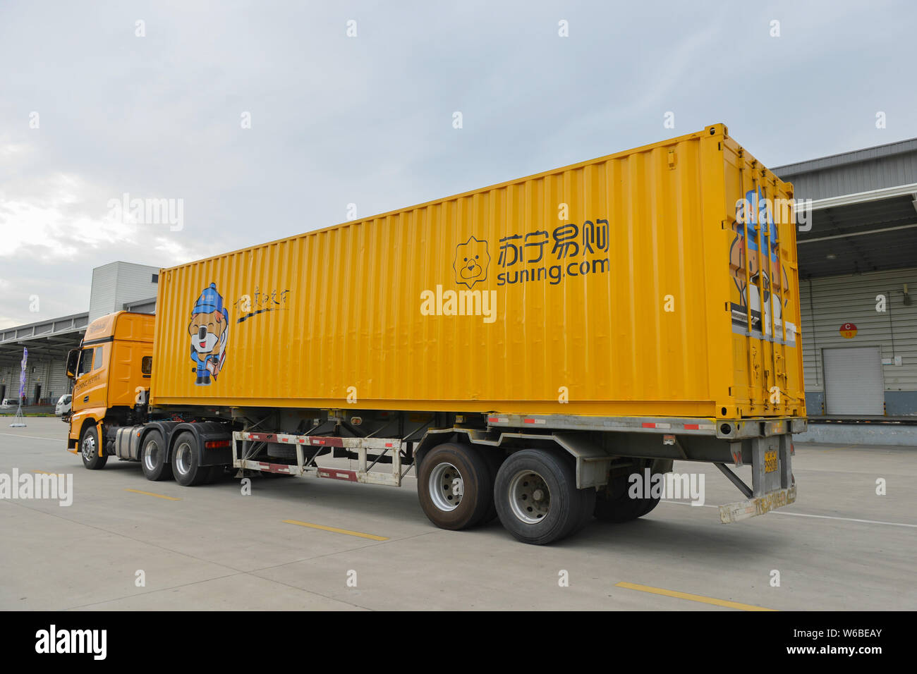 A self-driving heavy truck of Suning Logistics is pictured during the ...