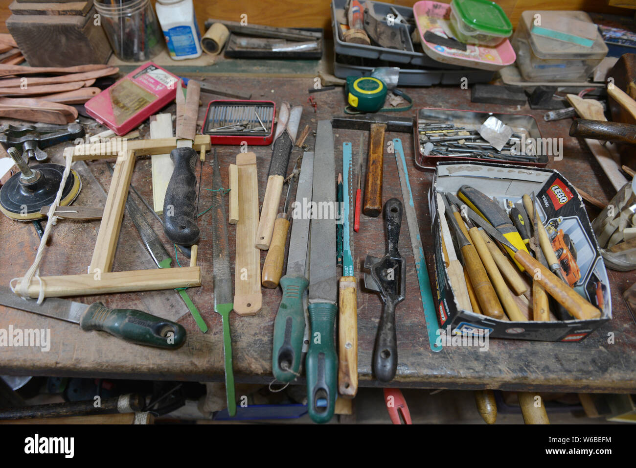 The tools used by 69-year-old Chinese man Chen Hesheng to create ...