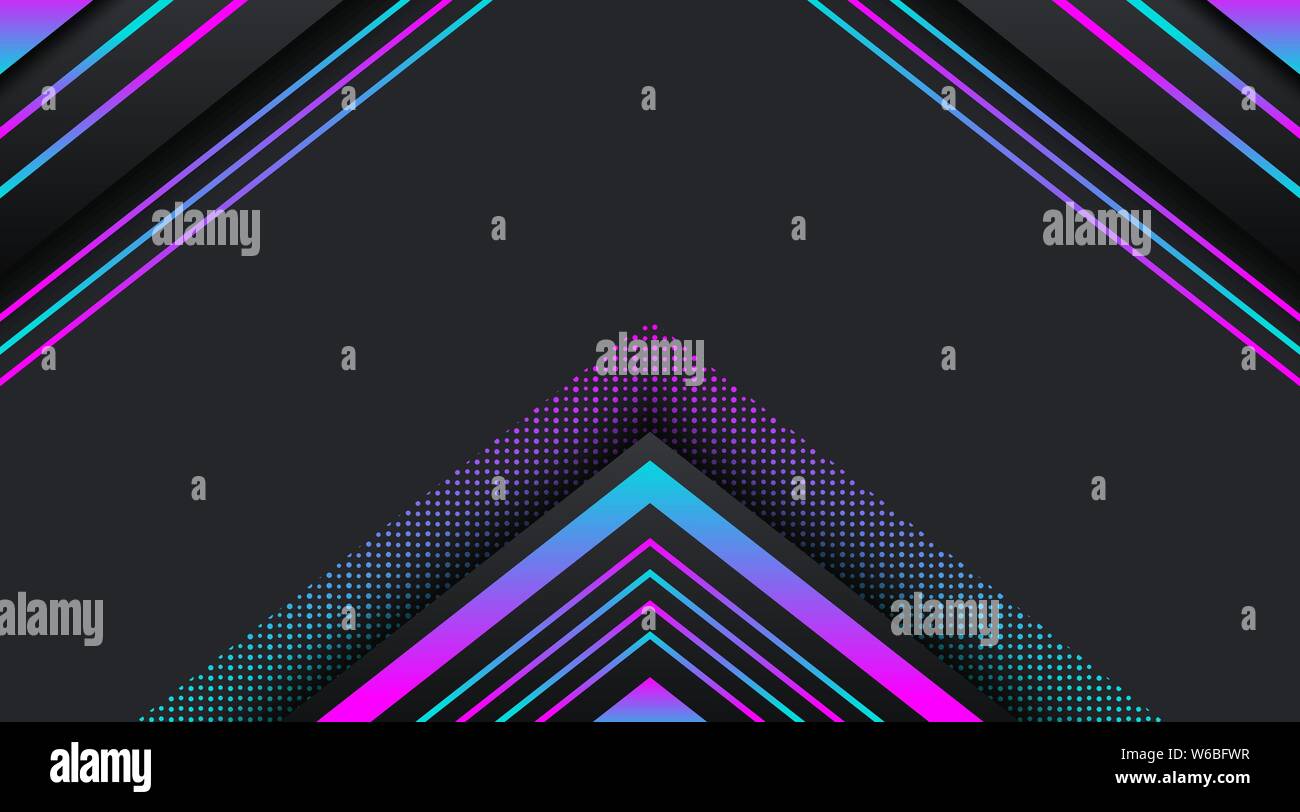 Black Background with gradient neon glitter geometric shape, Abstract ...