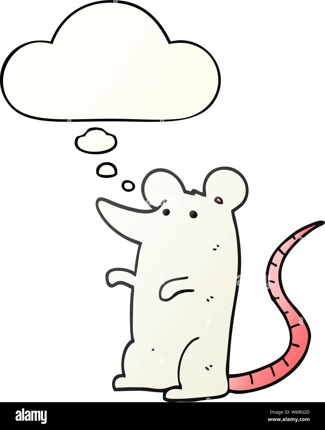 cartoon rat with thought bubble in smooth gradient style Stock Vector ...